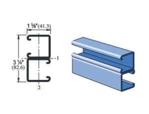 Unistrut P1001 | 1-5/8" x 3-1/4" 12 Gauge Back-to-Back Strut